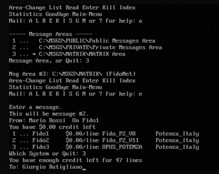 la Tecnologia di Fidonet – FidoBBS